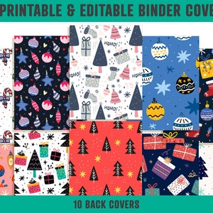 Christmas Binder Cover, 10 Printable & Editable Covers+spines, Binder ...