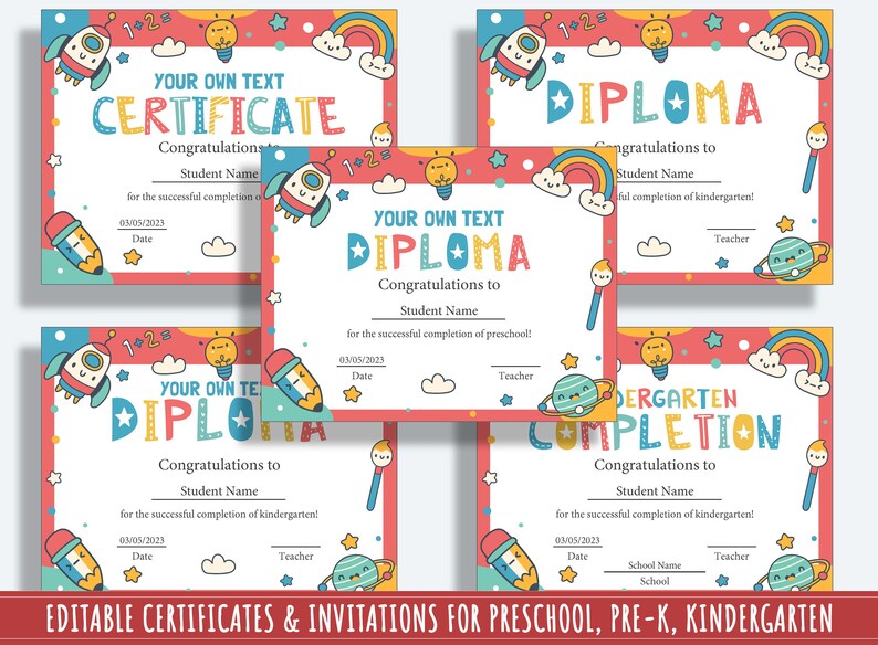 Editable End of Year Awards for Pre-k or Kindergarten - Etsy
