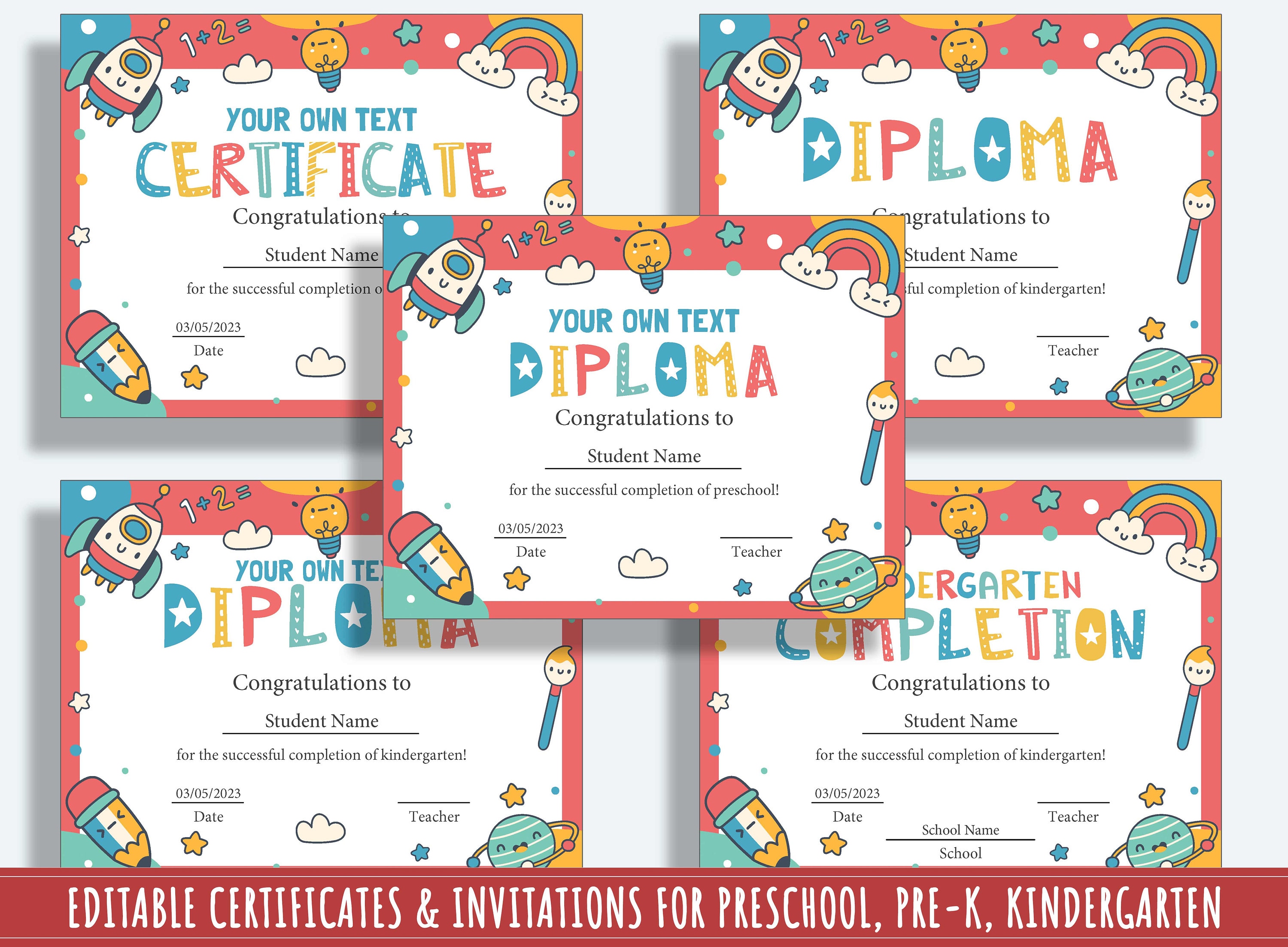 Editable End of Year Awards for Pre-k or Kindergarten Graduation ...