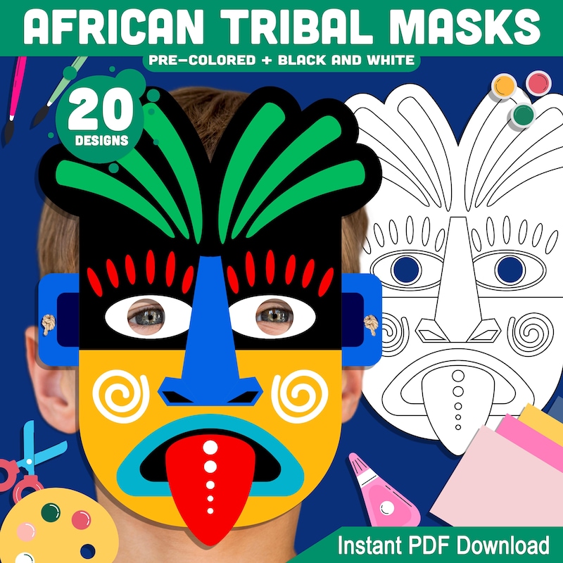 African Face Mask - Etsy