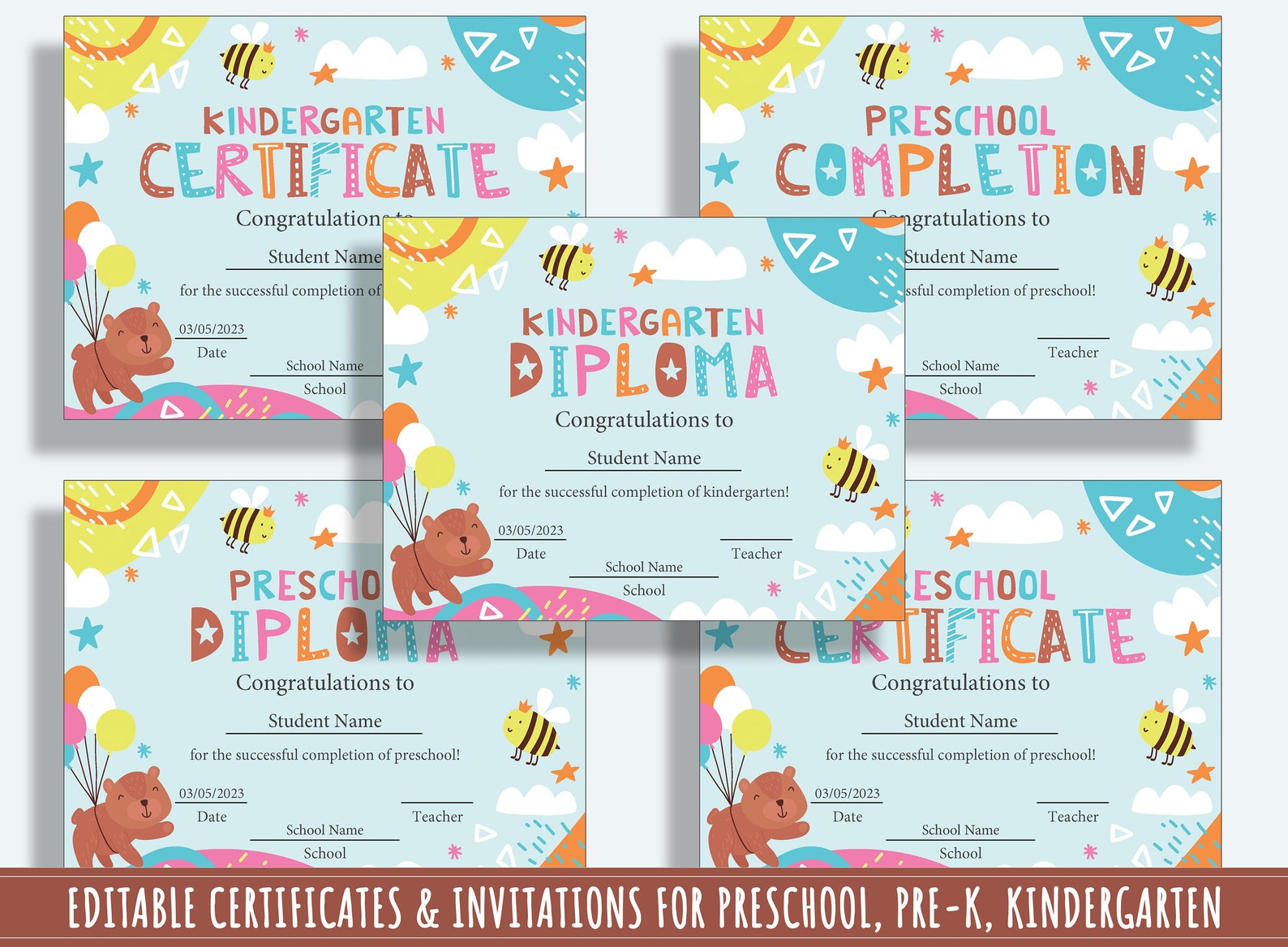 37 Pages of Editable Diploma Certificate and Invitation - Etsy