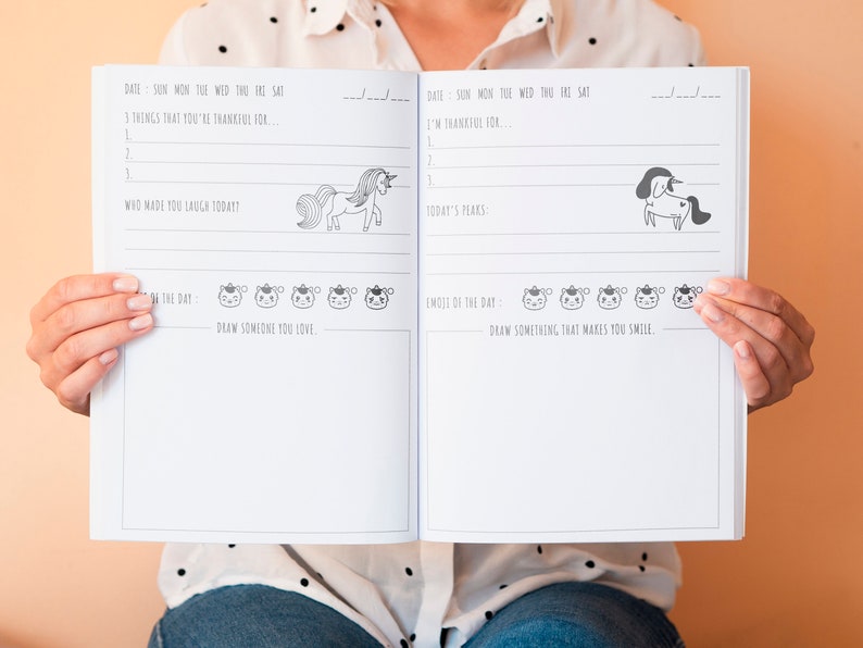Unicorn Gratitude Journal for Kids/girls. Printable PDF in A4 - Etsy