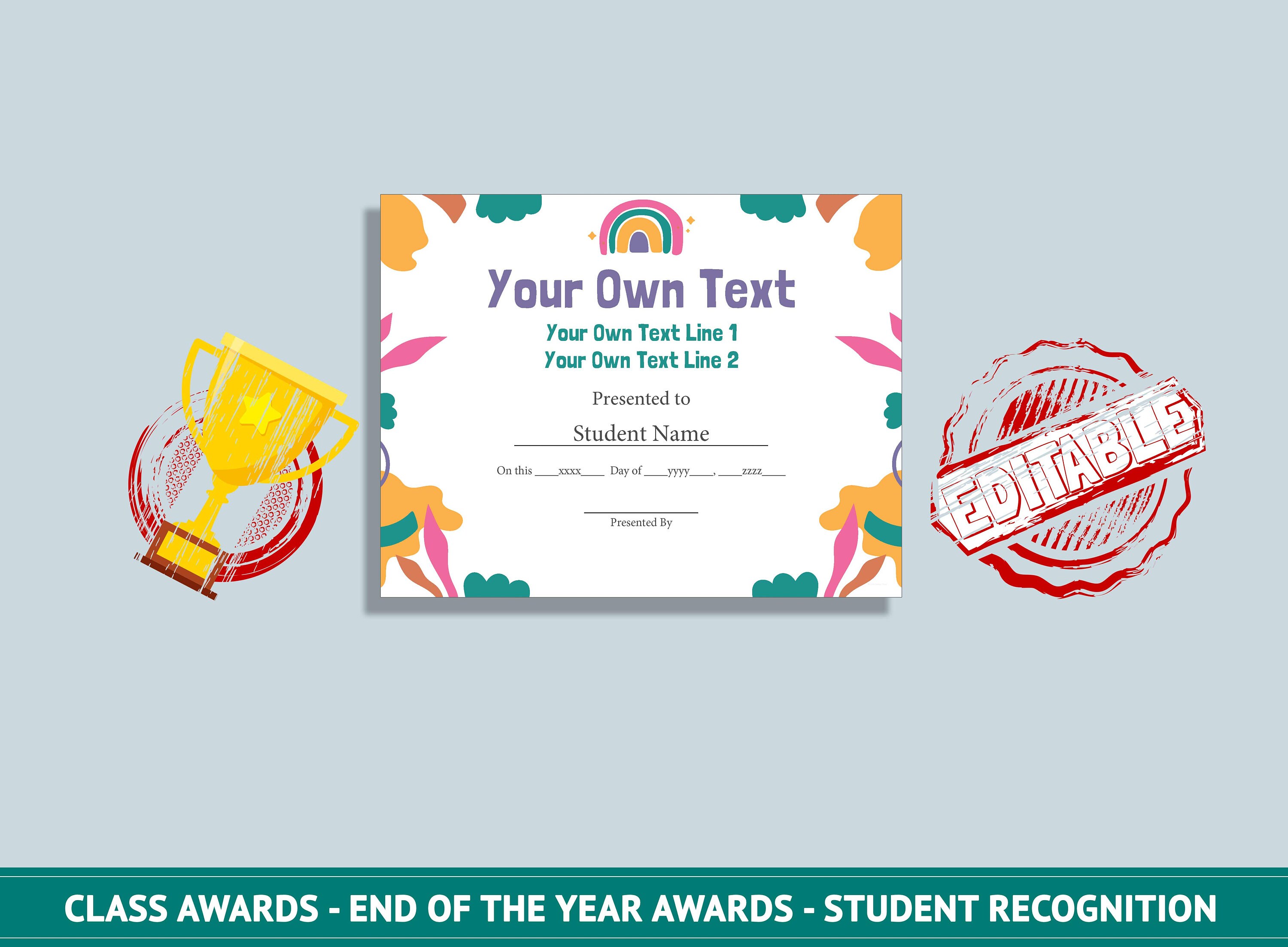 Editable End of Year Classroom Awards End of the Year Awards Student ...