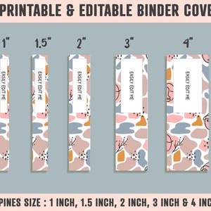 Simple Geometric and Floral Binder Cover, 10 Printable & Editable ...