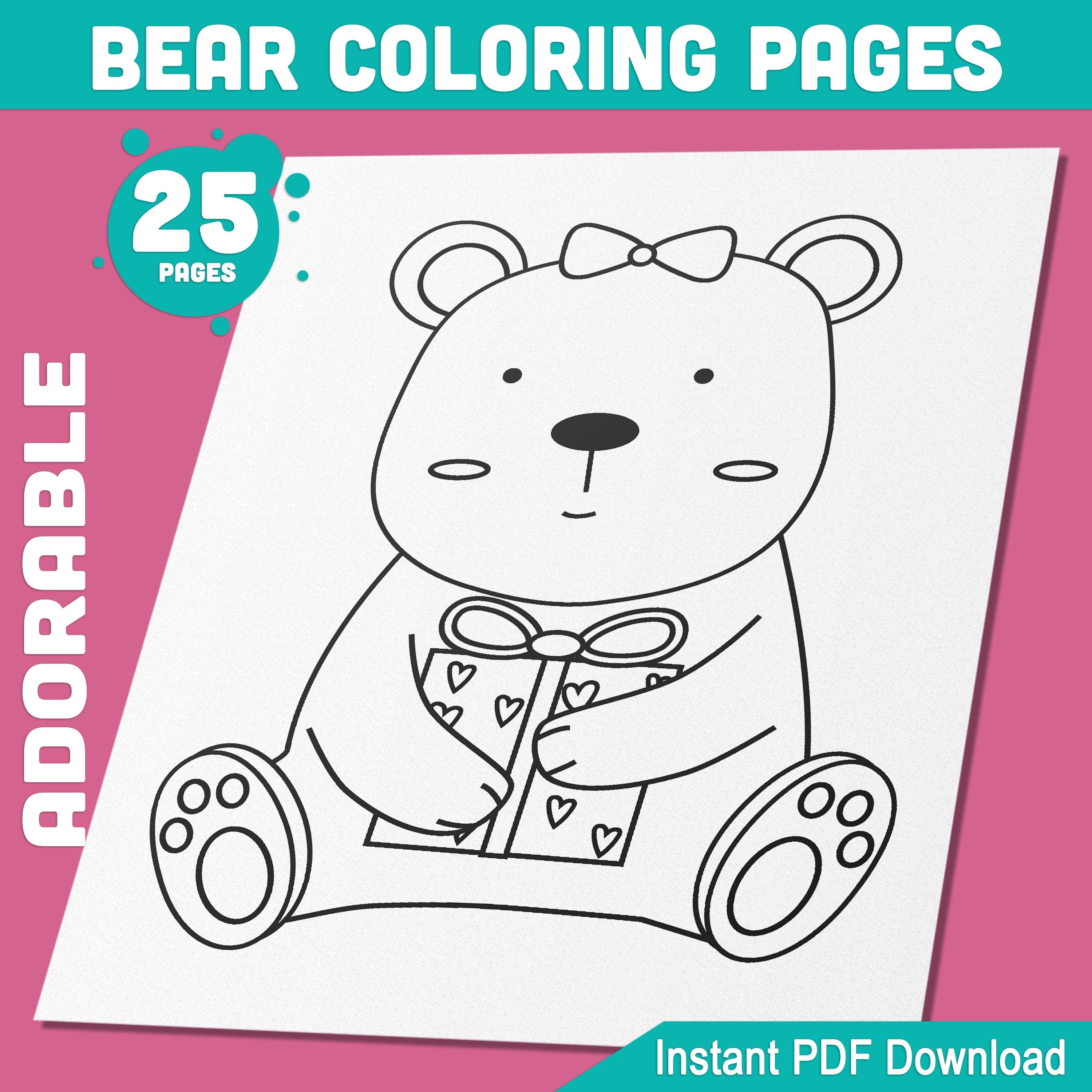 Bear Coloring Pages: 25 Adorable Coloring Book Designs for Preschool ...
