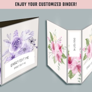 Floral Binder Cover, 10 Covers+spines, Binder Cover Printable, Editable ...