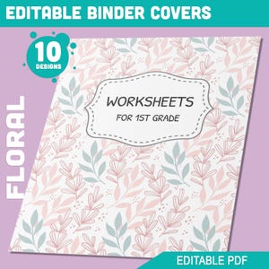 Binder Cover Set, 10 Editable Covers+spines, Printable, Binder Cover ...