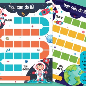 Printable Astronaut Reward Chart for Kids, Space-themed Behavior ...