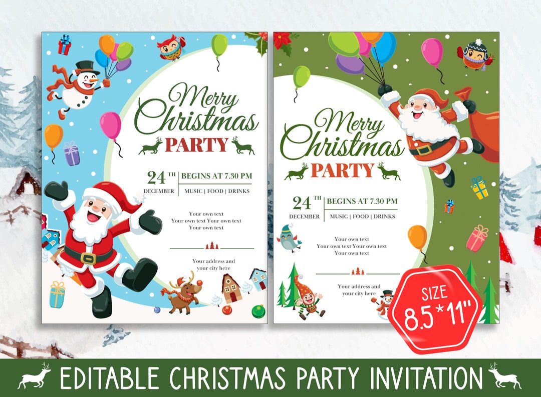 Editable Christmas Party Letter to Parents and Invitations 2 Designs, 2 ...