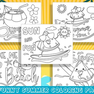 Sun, Sand, and Scribbles: 15 Funny and Cute Summer Coloring Pages for ...