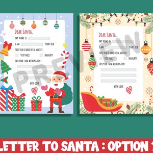 Magical Moments: Fillable & Blank Letter to Santa Writing Paper - Make ...