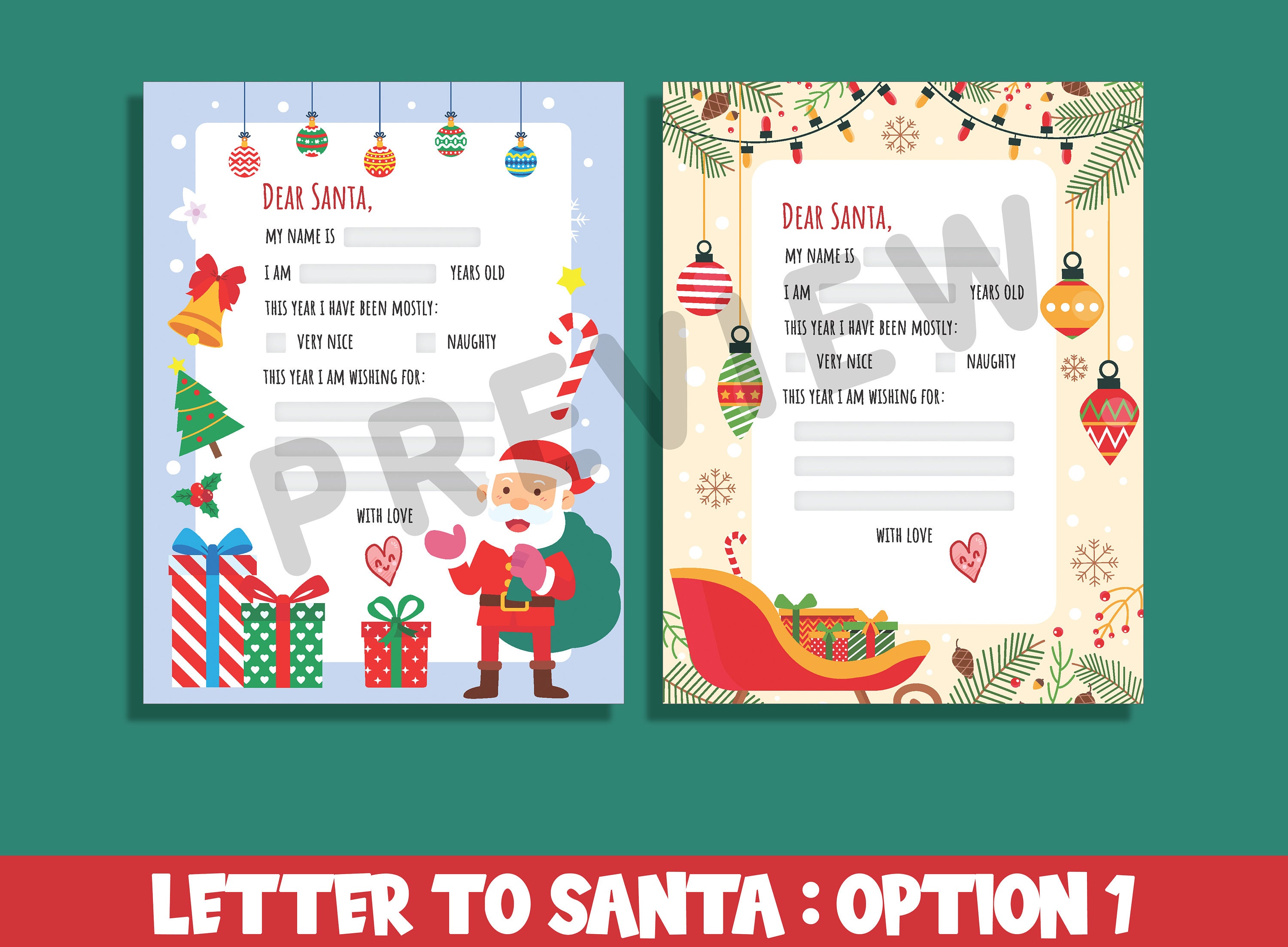 Magical Moments: Fillable & Blank Letter to Santa Writing - Etsy