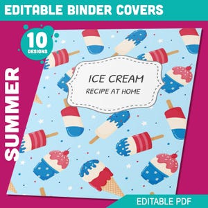 Summer Pattern Binder Cover, 10 Printable/editable Binder Covers ...