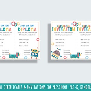 Robot-themed Preschool and Kindergarten End-of-year Celebration Kit: 37 ...