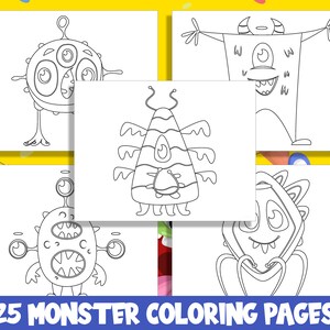 Spooky Monster Coloring Book for Kids: 25 High-resolution Pages ...