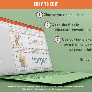 Student Desk Plates, 30 Printable/editable Animal Playing Music ...