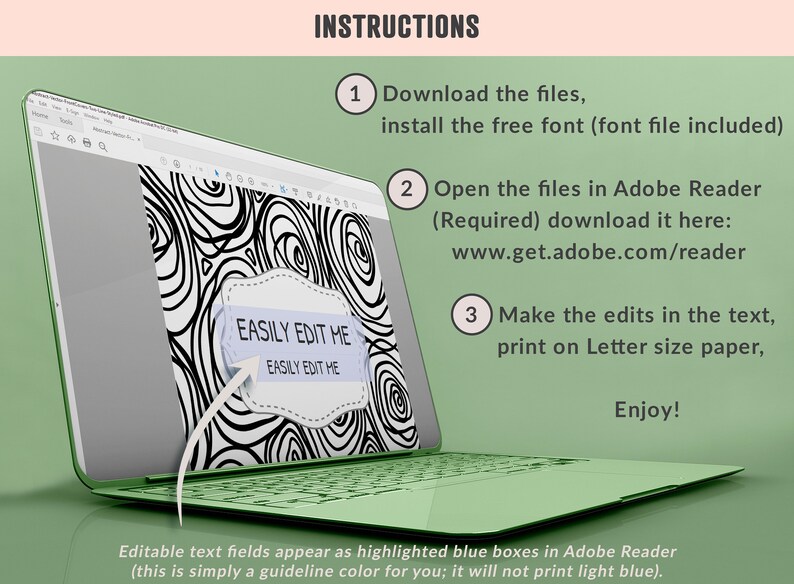 Abstract Vector Binder Cover 10 Printable/editable Binder - Etsy