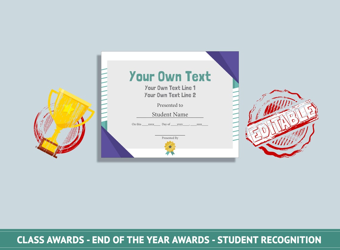 Editable End of School Year Awards End of the Year Awards - Etsy