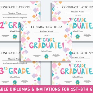 Editable 4th Grade Diploma, 1st to 8th Grade Diploma, Certificate of ...