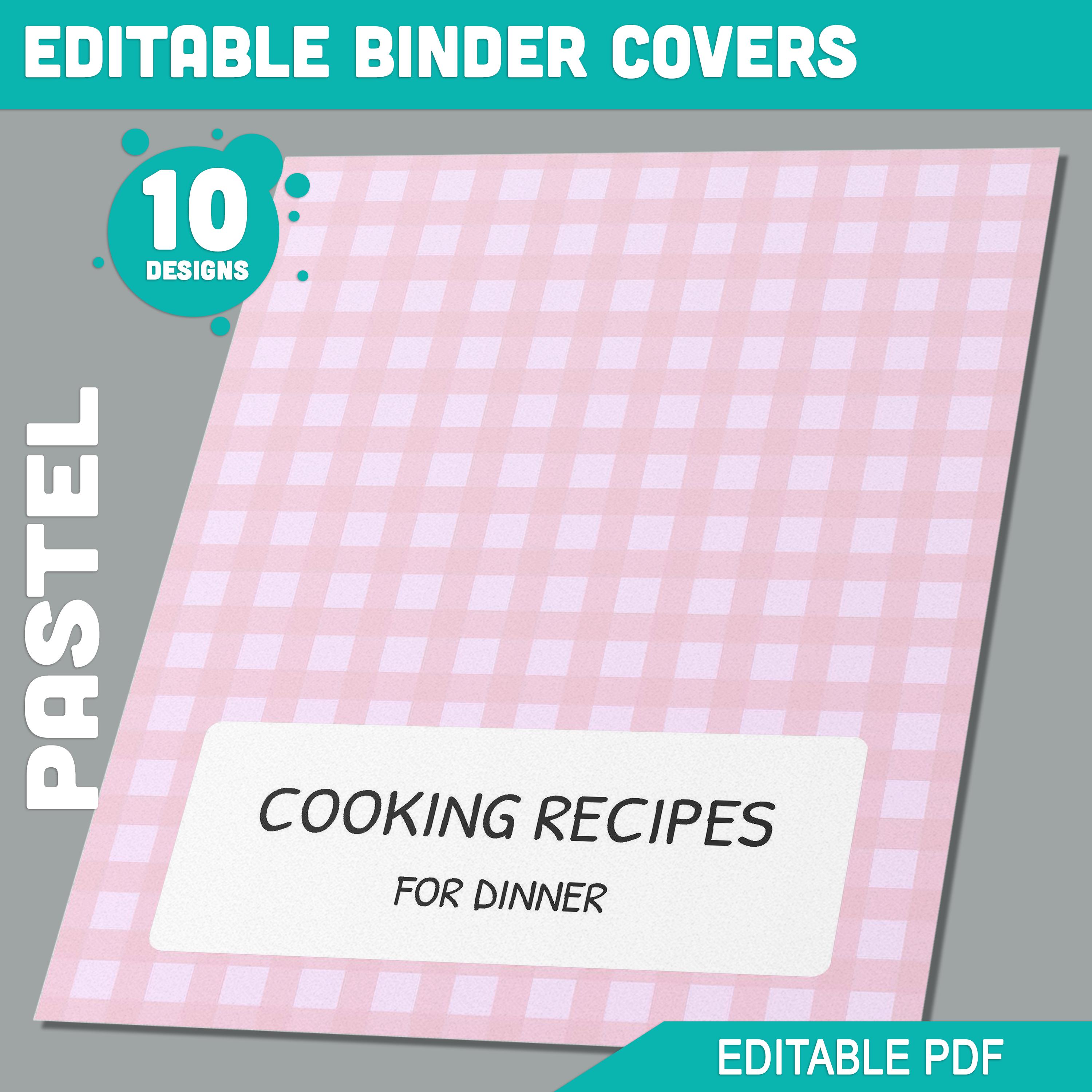 Planner Cover Printable, 10 Printable & Editable Binder Covers+spines ...