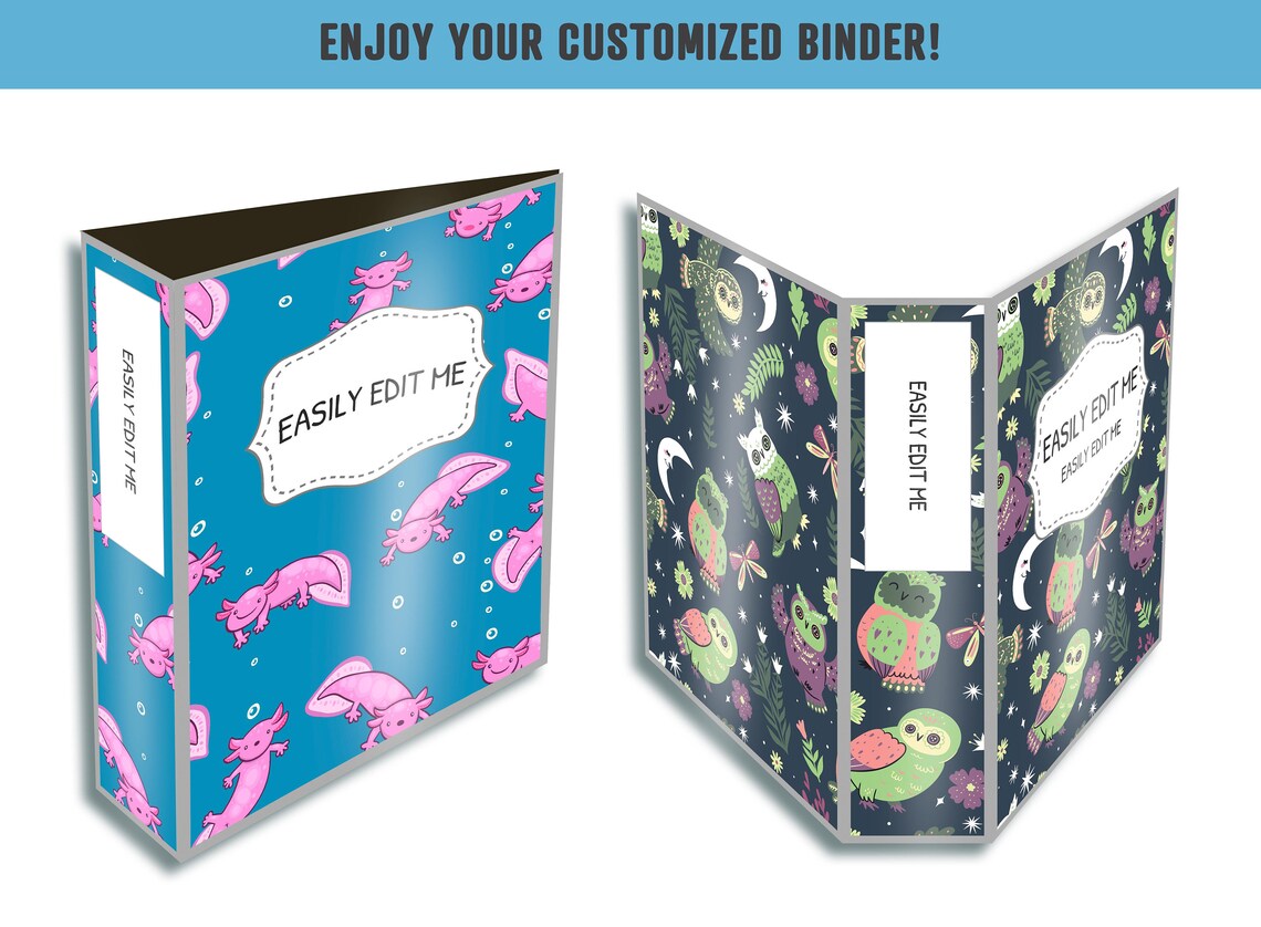 Animal Binder Cover 10 Printable & Editable Coversspines - Etsy