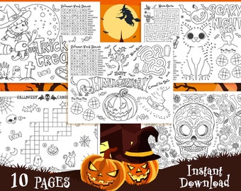 Placemat Activity Sheets HALLOWEEN PRINTABLE Interactive - Etsy