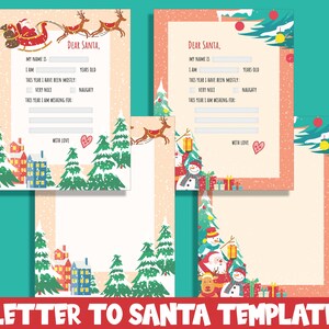 Letter to Santa Template, 2 Festive Designs for Kids' Letters, Fillable ...