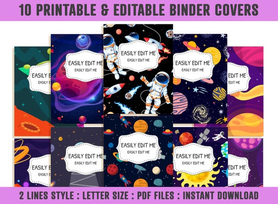 Papercraft Paper, Party & Kids 10 Printable & Editable Binder Covers ...