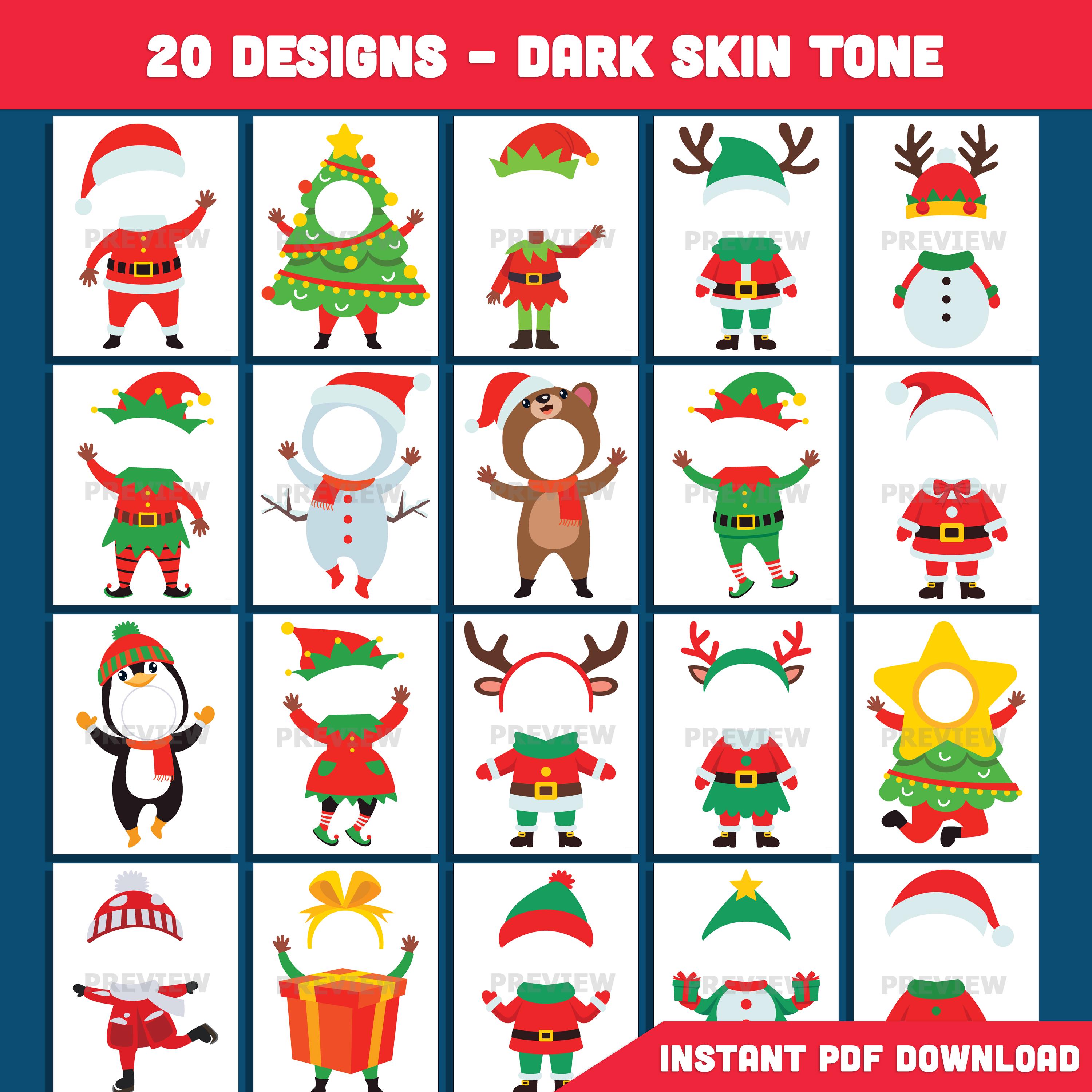 Printable Christmas Body Clipart Templates for Kids, Fun Add Your Face ...