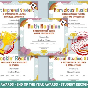 Editable Class Awards End of Year - End of the Year Awards - Student ...