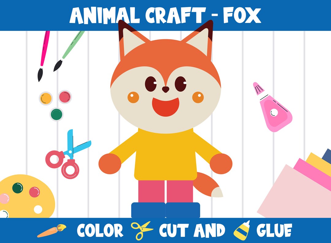Animal Craft Activity - Fox : Color, Cut, and Glue for Prek to 2nd ...