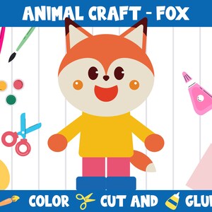 Animal Craft Activity - Fox : Color, Cut, and Glue for Prek to 2nd ...