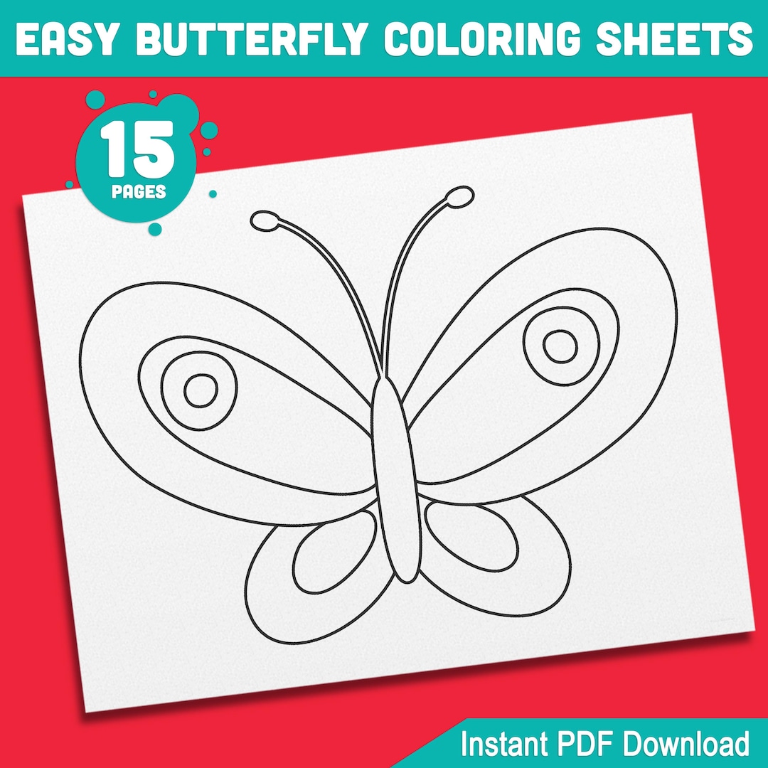 Easy Butterfly Coloring Sheets: 15 Charming Designs for Preschool ...