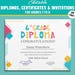 Editable Preschool Diplomas, Certificates, and Graduation Invitations ...