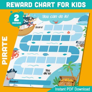 Printable Pirate Reward Chart: Ship & Lighthouse Theme, Boy/girl Chore ...