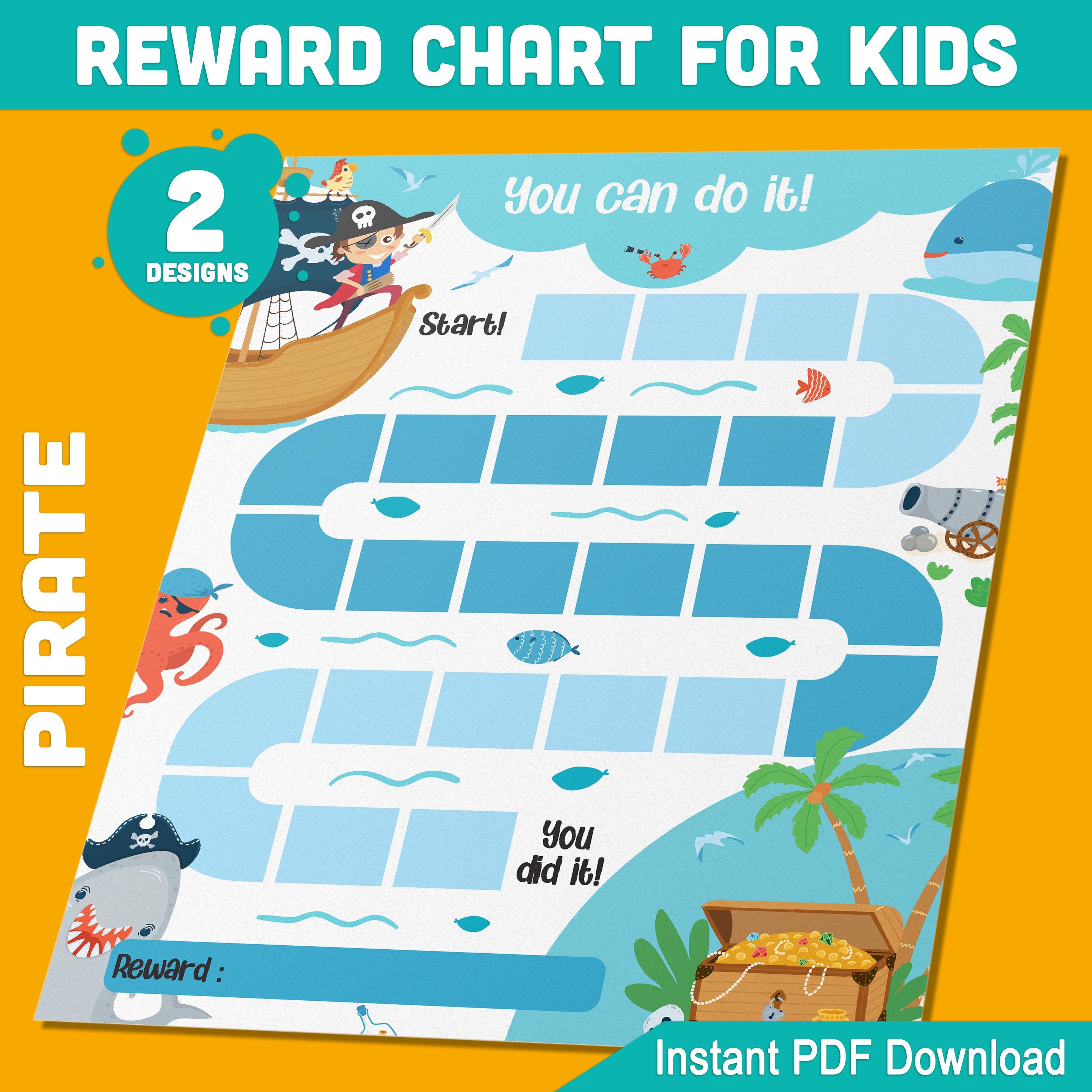 Printable Pirate Reward Chart: Ship & Lighthouse Theme, Boy/girl Chore ...