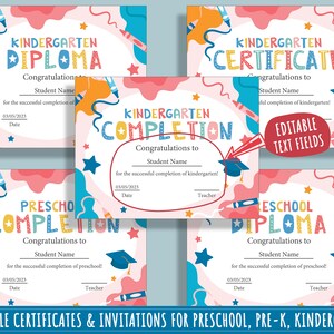 Editable Diplomas, Certificates, and Invitations for Children: 37 Pages ...