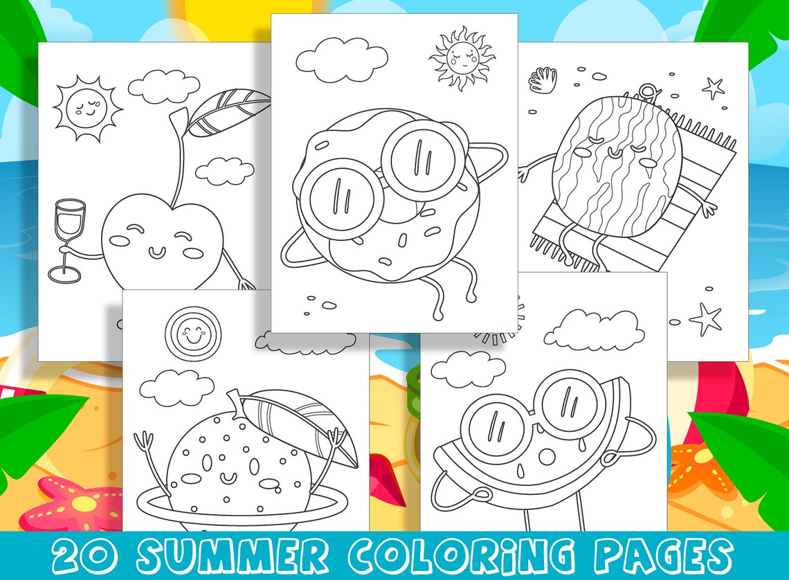 Summer Fun Character Coloring Pages: 20 Playful Designs for Kids – High ...