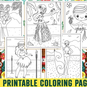 Island Girl Coloring Pages: 25 Printable Designs for Kids, Girls With ...