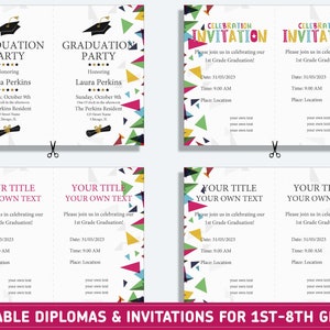 Editable 5th Grade Diploma, 1st to 8th Grade Diploma, Certificate of ...