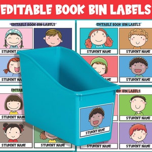 Customizable Classroom Chic: 16 Editable Book Bin Labels for Effortless ...