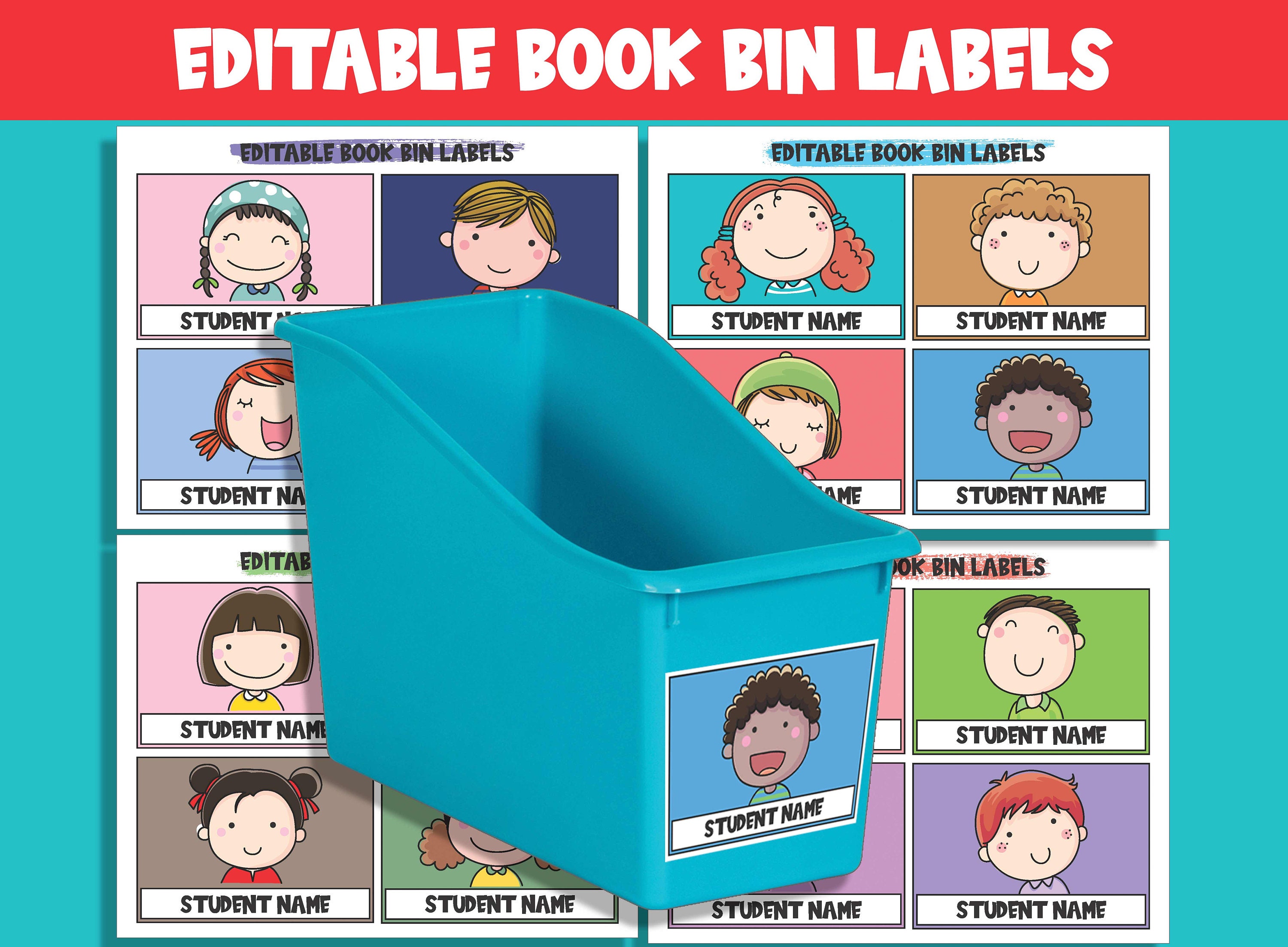 Customizable Classroom Chic: 16 Editable Book Bin Labels for Effortless ...