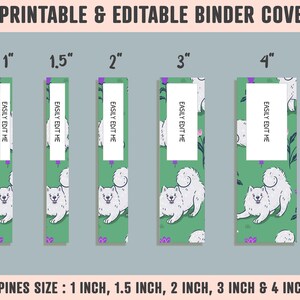 Dogs and Flowers Binder Cover, 10 Printable/editable Binder Covers ...