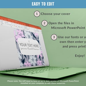 Powerpoint Binder Covers, 10 Printable/editable Flower Botanical Covers ...