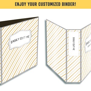 Binder Covers White and Gold, 10 Printable & Editable Binder Covers ...