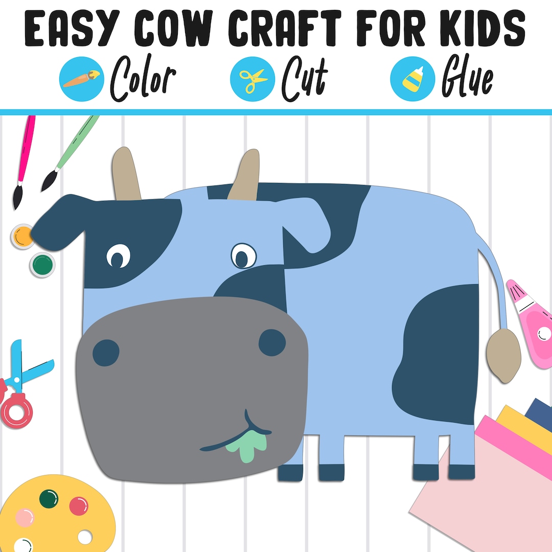 Easy Cow Craft for Kids : Color, Cut, and Glue, a Fun Activity for Pre ...
