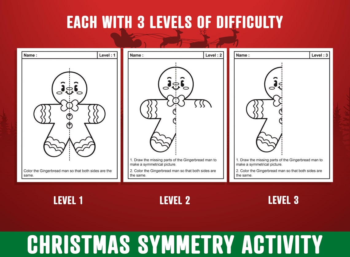 Christmas Symmetry Worksheet, Christmas Theme Lines of Symmetry ...