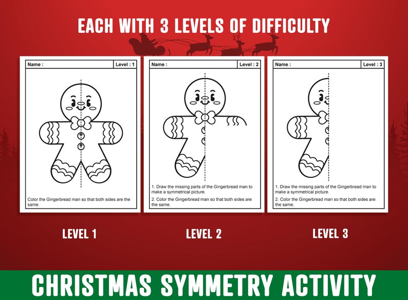 Christmas Symmetry Worksheet, Christmas Theme Lines of Symmetry ...