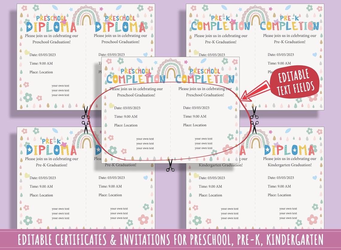 Diploma Certificate and Invitation Templates for - Etsy