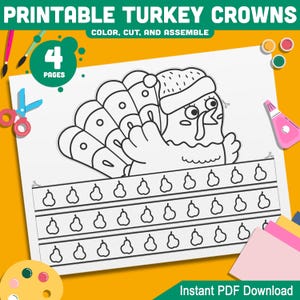 Printable Turkey Crown Templates – 4 Fun Designs for Kids' Thanksgiving ...